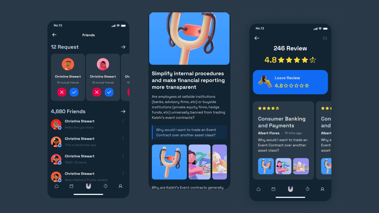 Ultimate – 130+ Dark Mode Screens for React Native Expo by thirteendev